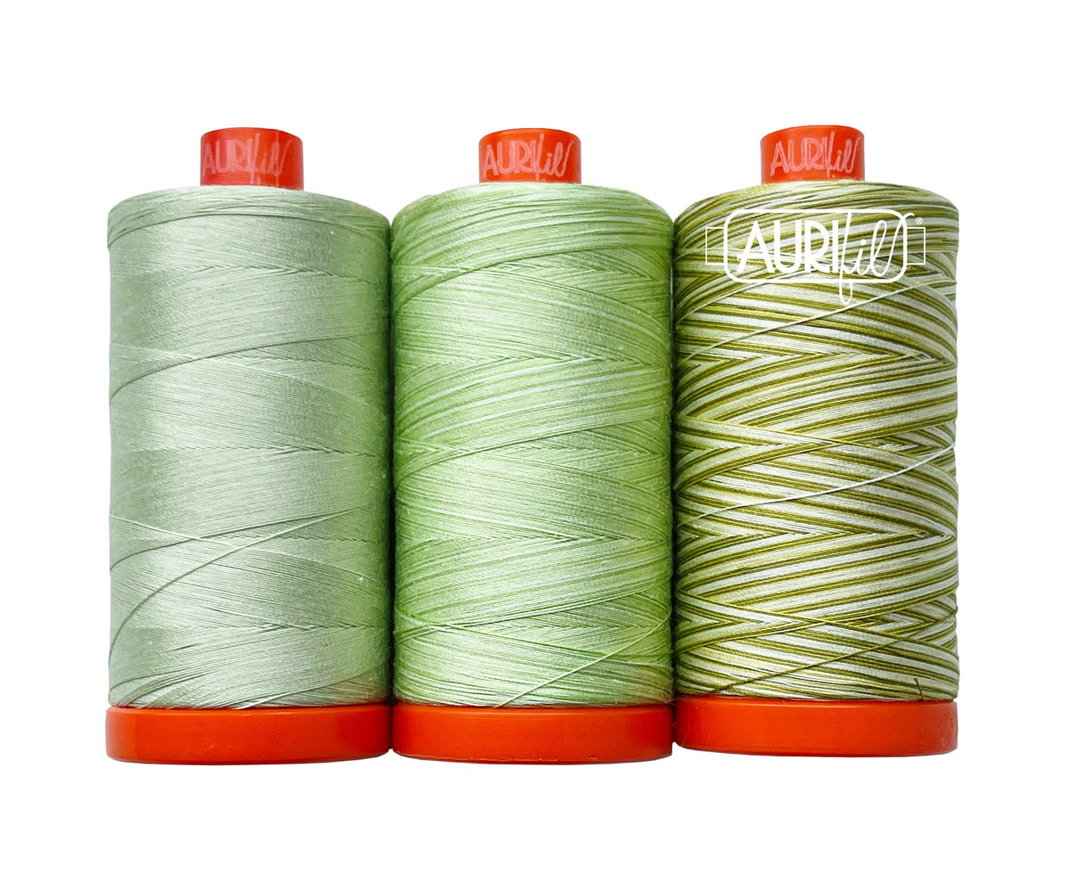Aurifil Color Builder Flora 50wt 3pc Set Walking Palm – Intrepid Thread