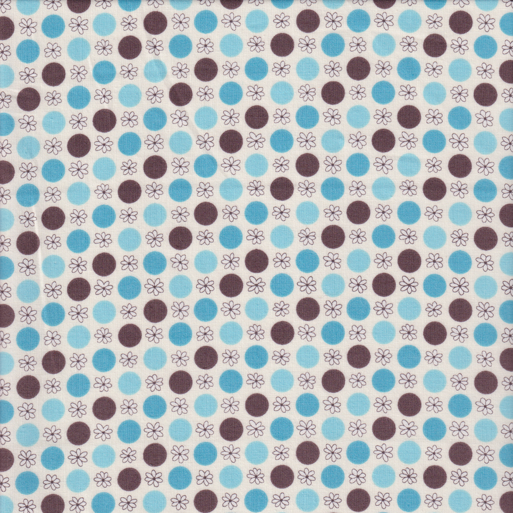 Happy Sweet - Dots and Flowers Blue – Intrepid Thread